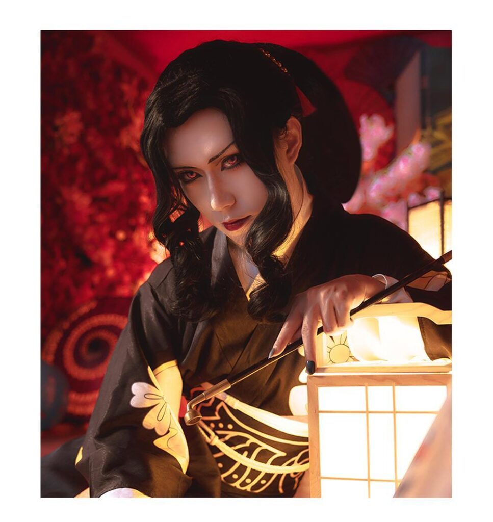 Muzan Kibutsuji Style Anime Black Wig - Demon Slayer Cao Gao Curvy Hair ...